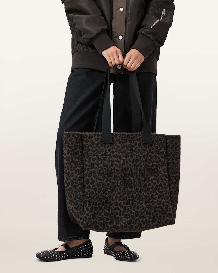 Izzy Leopard Large Tote Bag LEOPARD BROWN | ALLSAINTS US